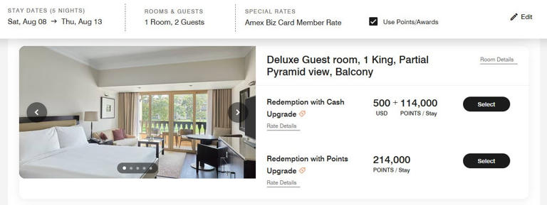 How to redeem Marriott points for upgraded rooms
