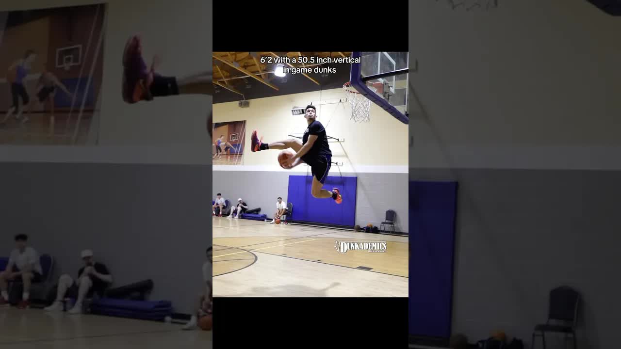 6'2" player shows off 50.5 inch vertical dunks