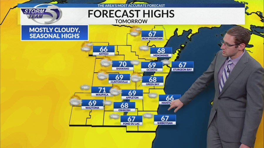 More seasonal weather tomorrow before an extended warm stretch