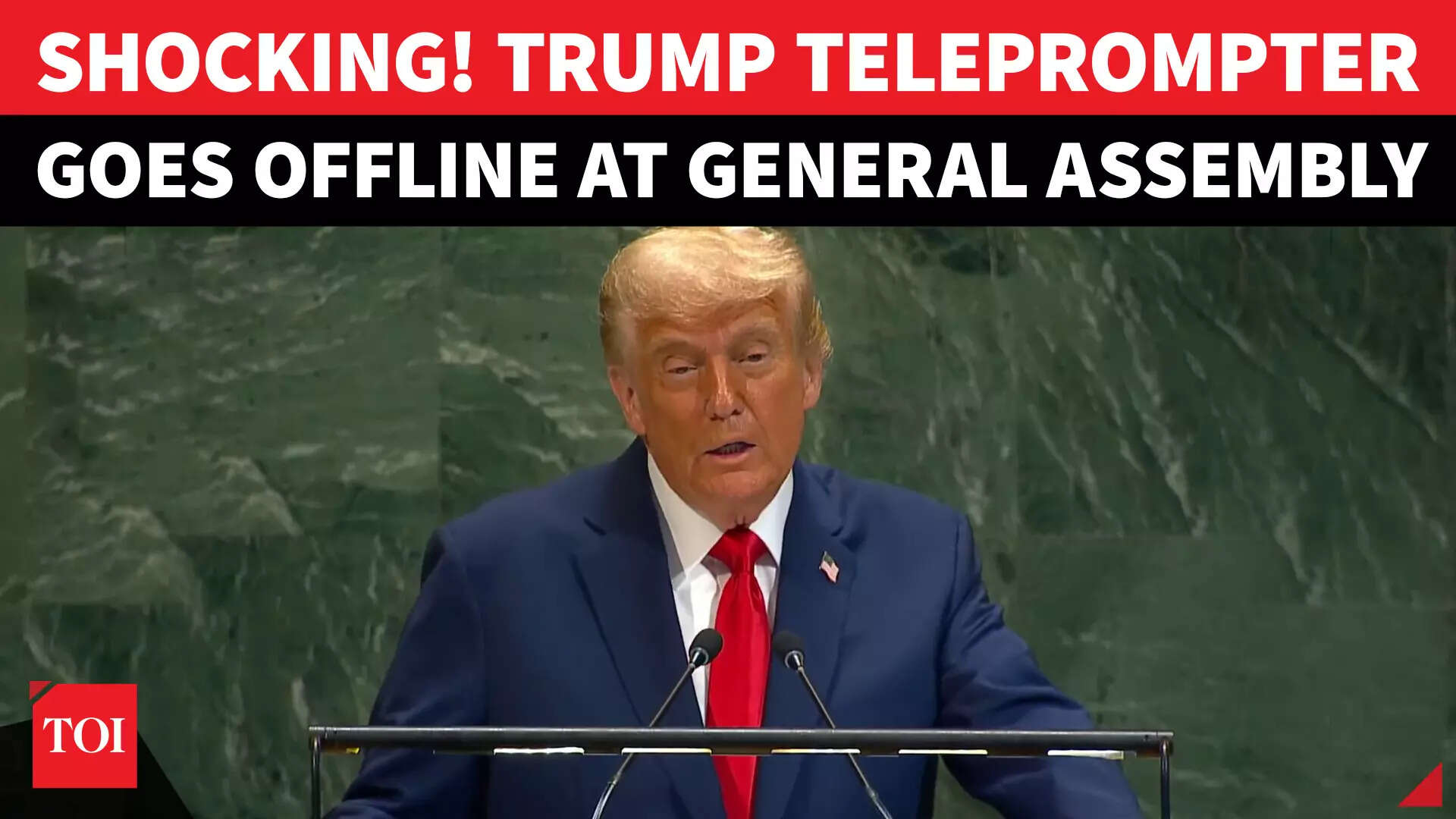 Trump UNGA Speech DISRUPTED; Teleprompter GOES OFFLINE After Mic Fiasco ...
