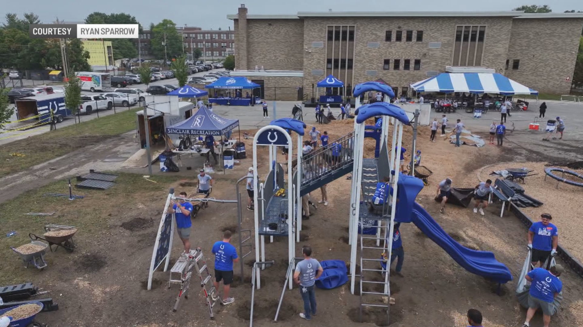 Indianapolis Colts build new playground for Butler Lab School 60