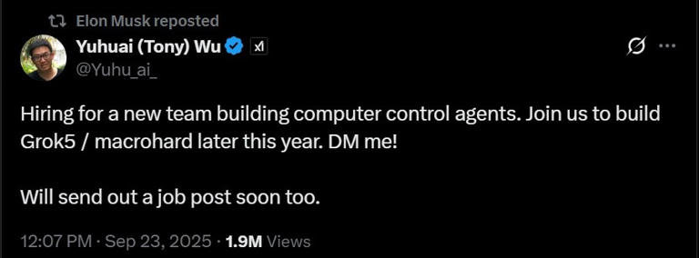 Elon Musk is hiring, wants humans to build his new AI-only Microsoft rival company