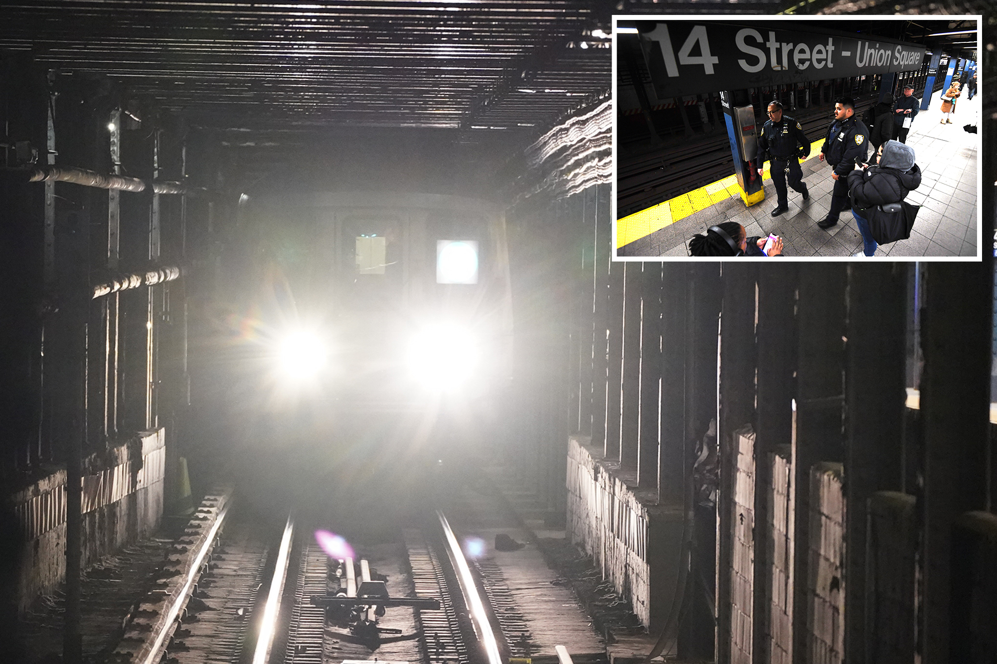 Off-duty NYC cop pushed onto L train subway tracks by homeless man ...