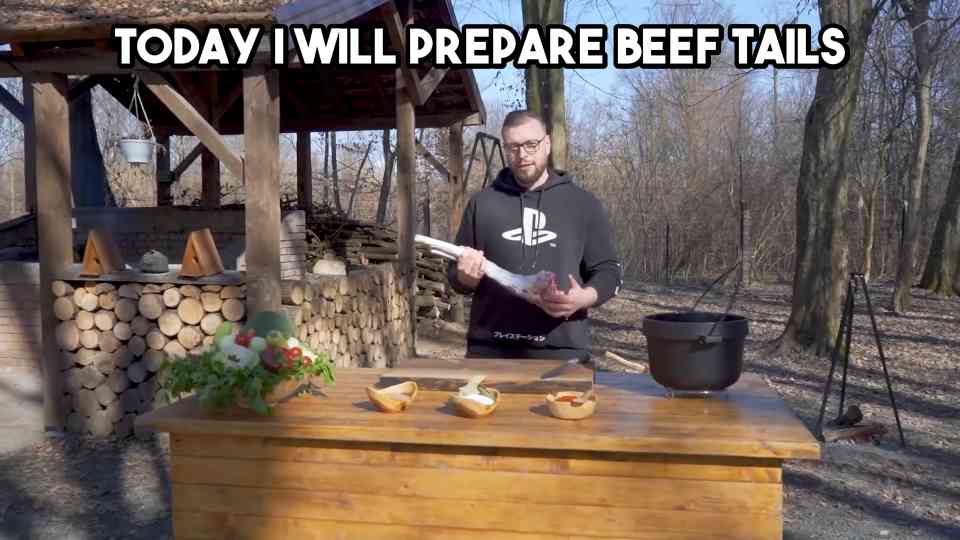 Traditional Roasted Beef Tails With Vegetables