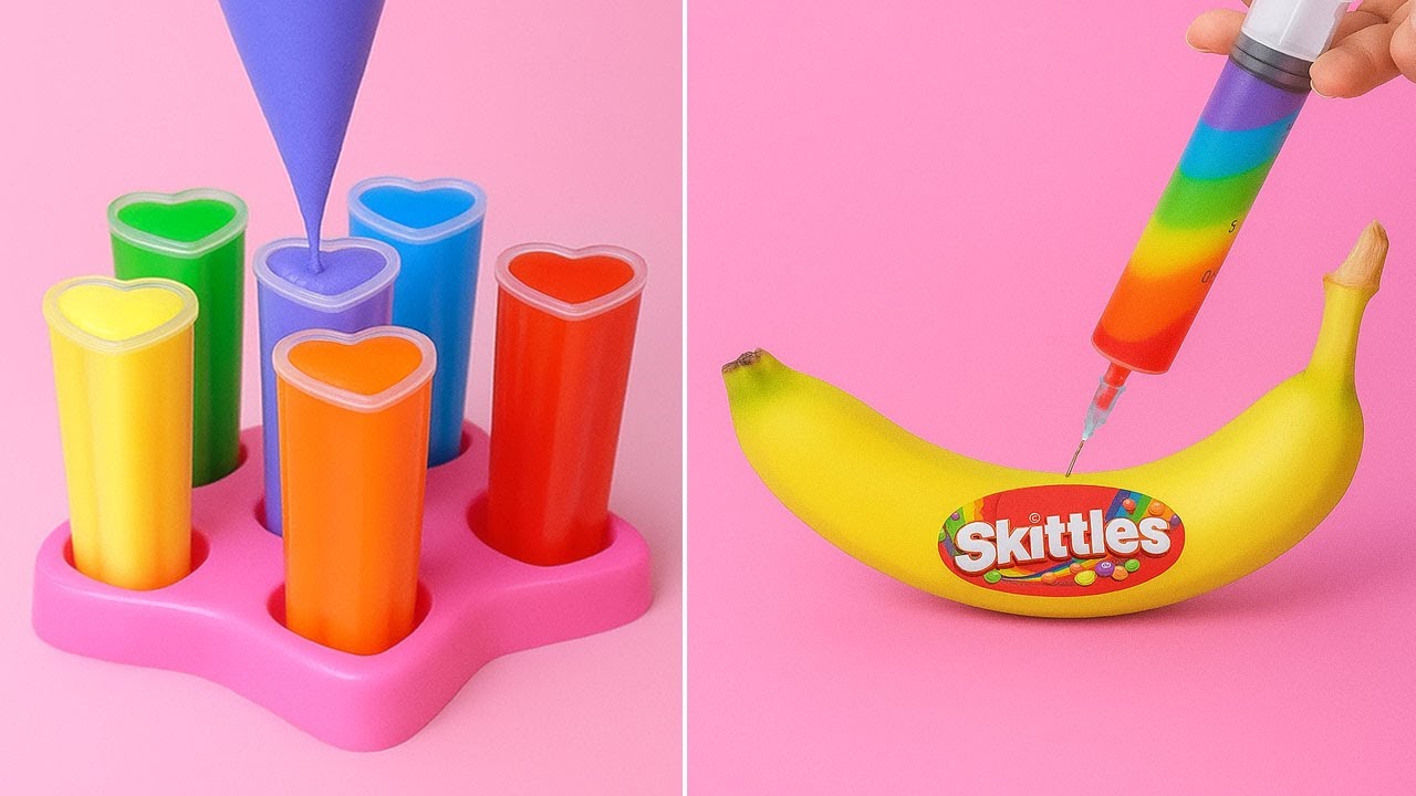Rainbow Popsicles And Skittles Banana