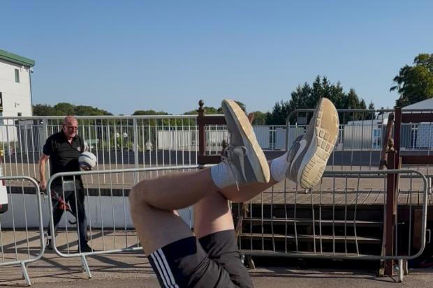 Football freestyle star wows families at racecourse fun day