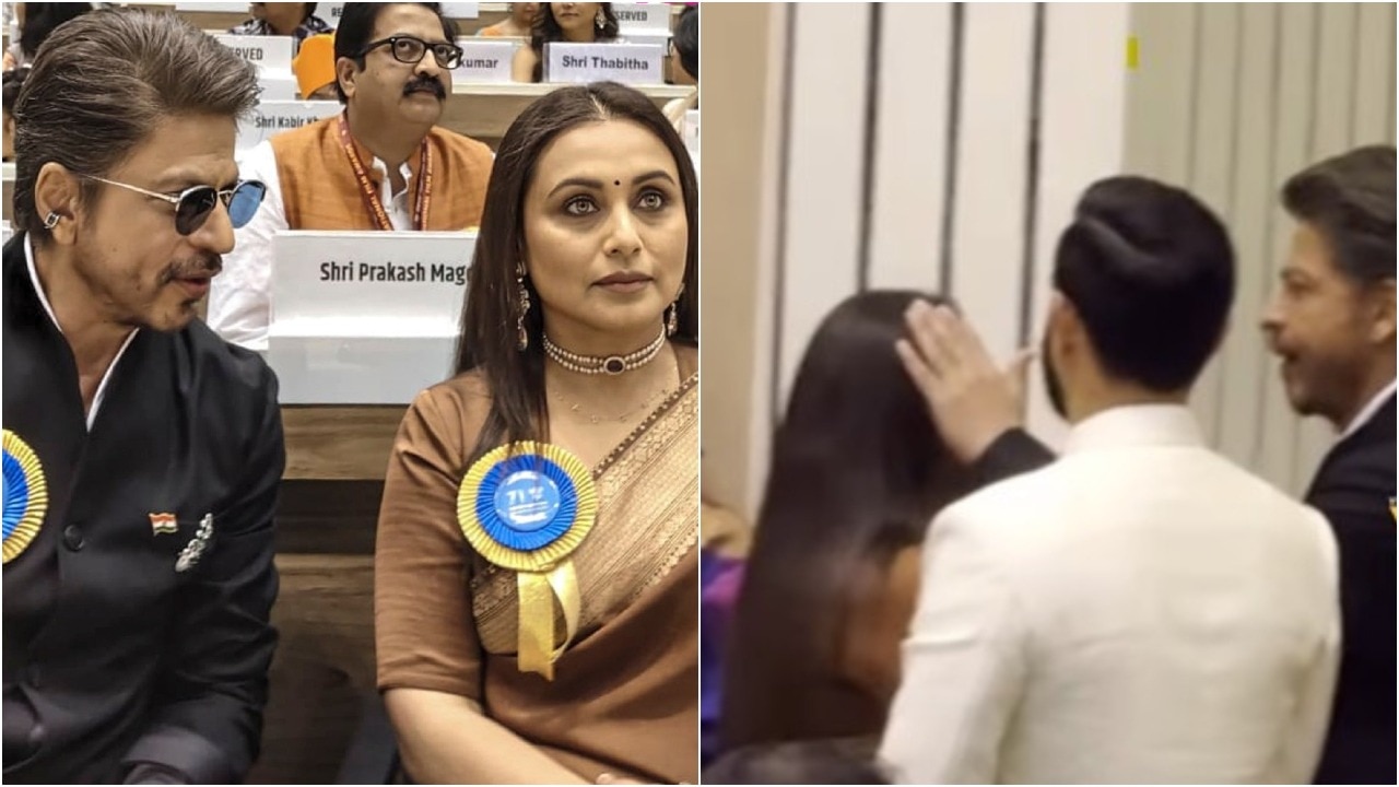 SRK fixes Rani's hair, saree at National Awards, fans call it Rahul ...