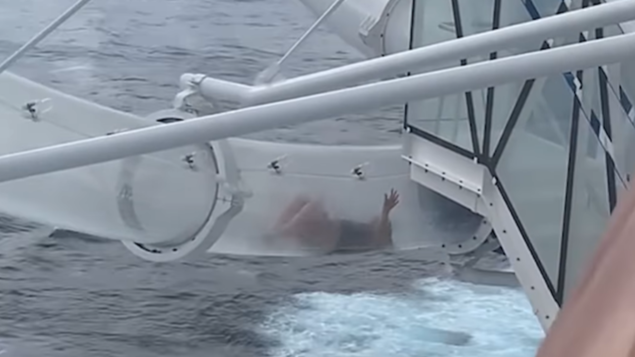 Cruise Passenger Gets Stuck INSIDE Waterslide! Viral Video Triggers ...