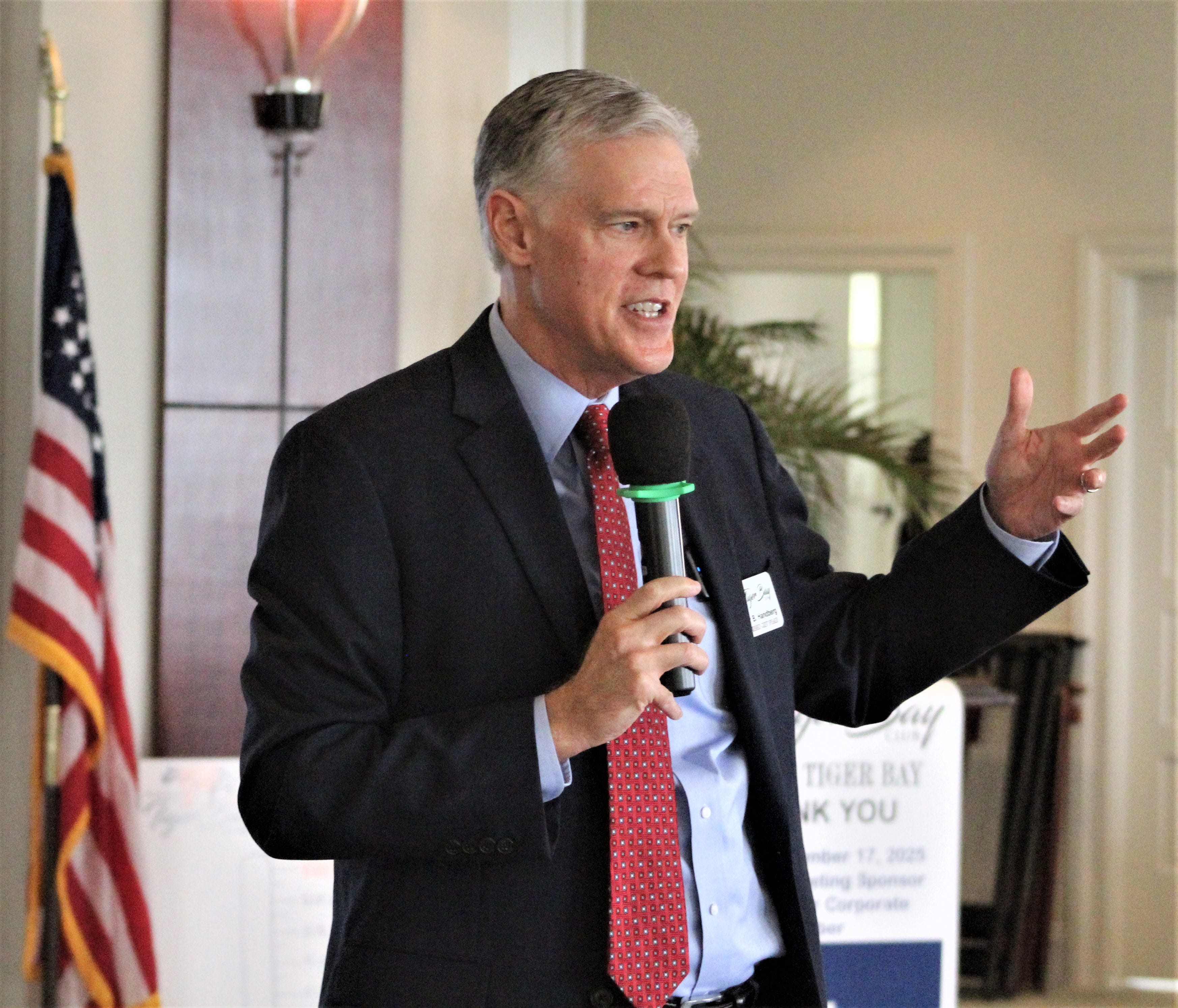 Former U.S. Attorney Roger Handberg speaks to the Flagler Tiger Bay ...
