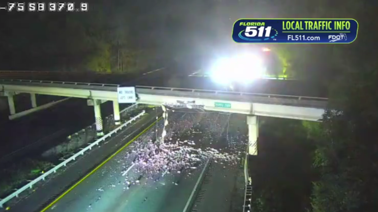 I-75 southbound lanes reopen in Marion County after dump truck hits ...