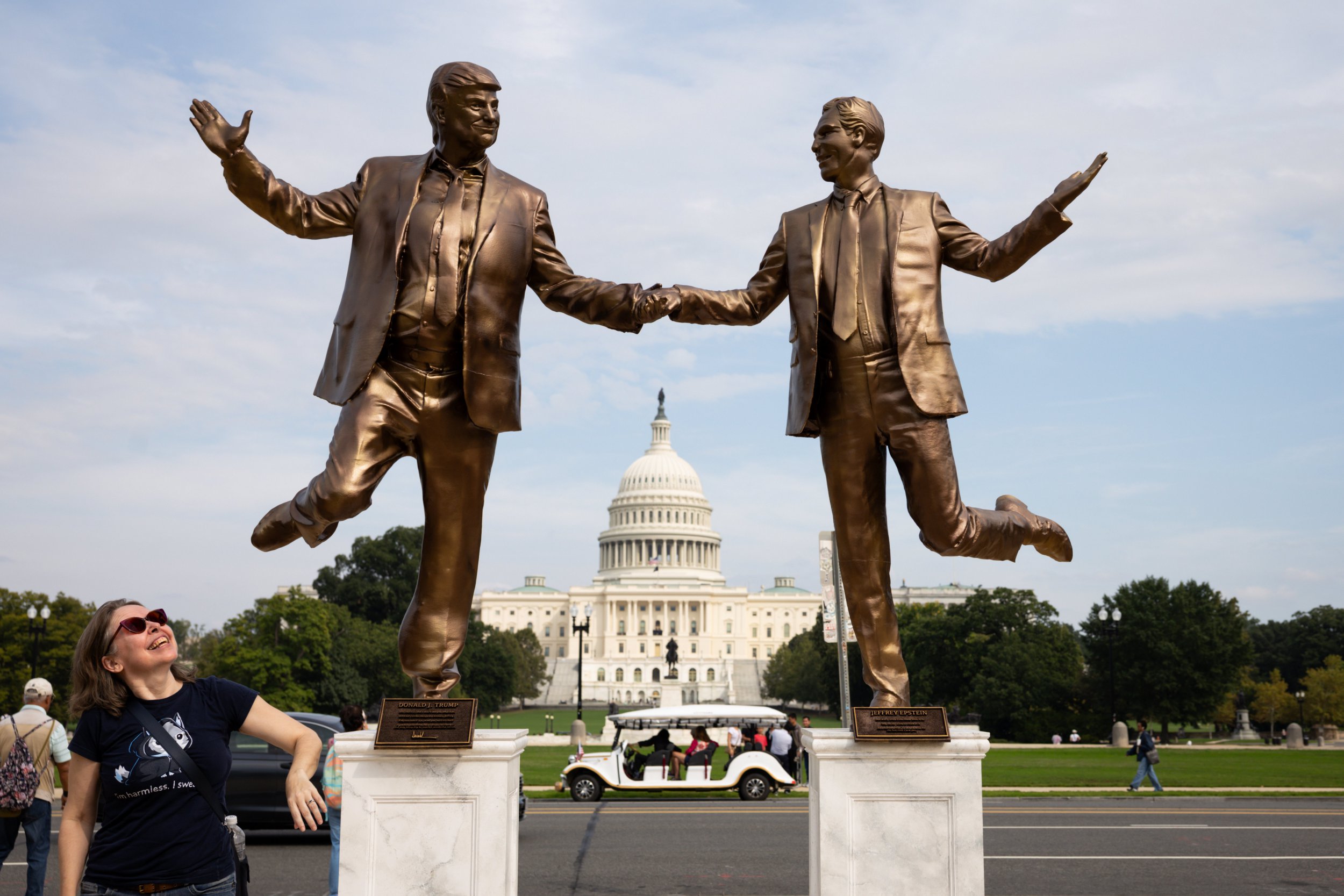 Statue of Trump and Epstein Appears in Washington