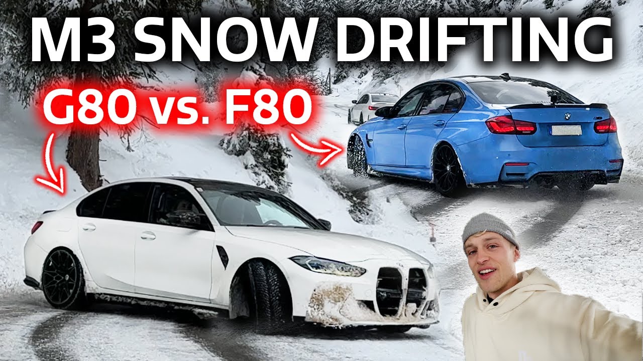 700HP BMW M3 G80 vs 550HP M3 F80 Snow Drifting