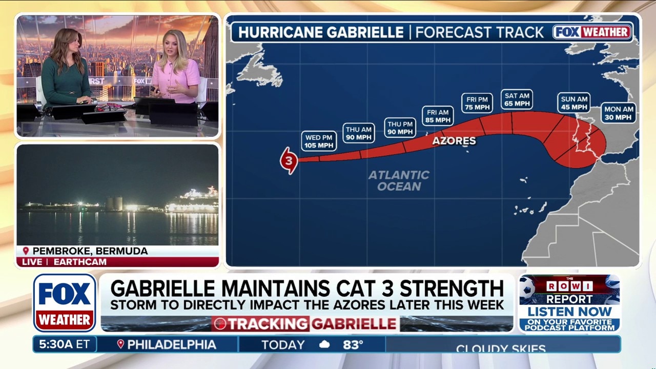 Hurricane Warning issued in the Azores as Hurricane Gabrielle approaches