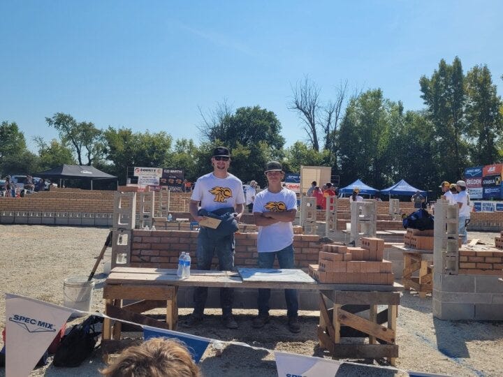 D.C. Everest student wins masonry contest with lightning-fast brickwork
