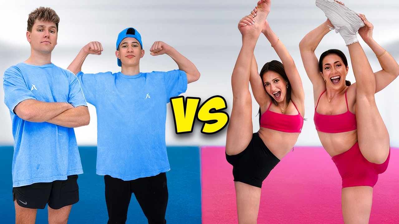 Boys and girls compete in a gymnastics challenge with Nidal Wonder