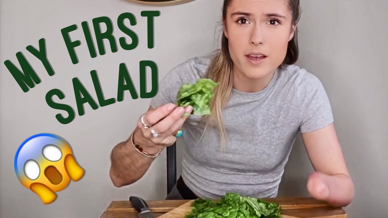 My First Time Trying Salad: An Amputee in the Kitchen You Have to See This!
