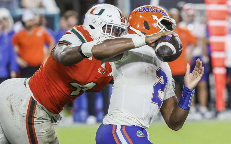 The Miami Hurricanes' Rueben Bain Jr. hears the praise. How he's ...