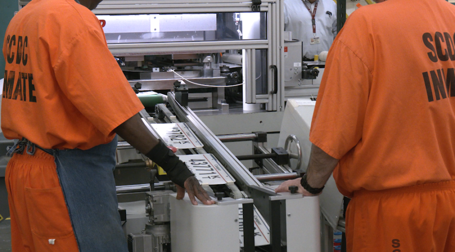 Prison to production: SC inmates build plates, signs