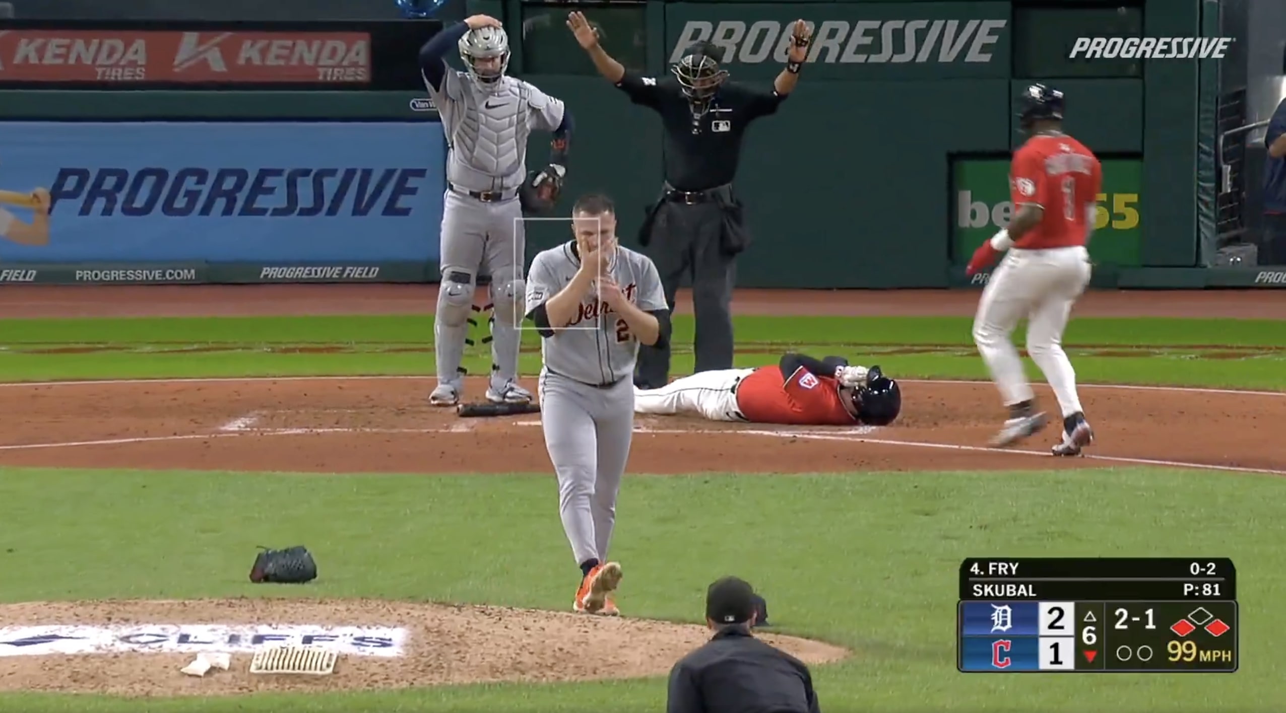 WATCH: Cleveland Guardians Player Hit in the Face by 99 MPH Fastball in Scary Moment