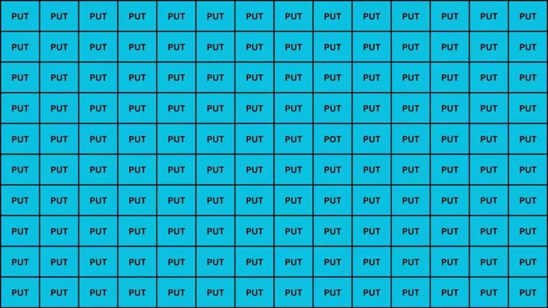Can you find the odd word POT hidden among many PUTs in 8 seconds?