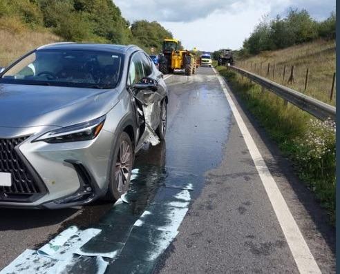Bexhill A2690 Combe Valley Way emergency road closure after tractor ...