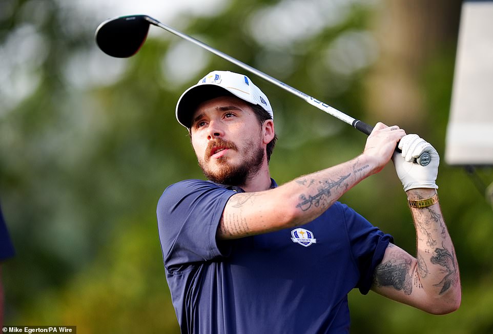 Brooklyn Beckham tees off in celebrity Ryder Cup event