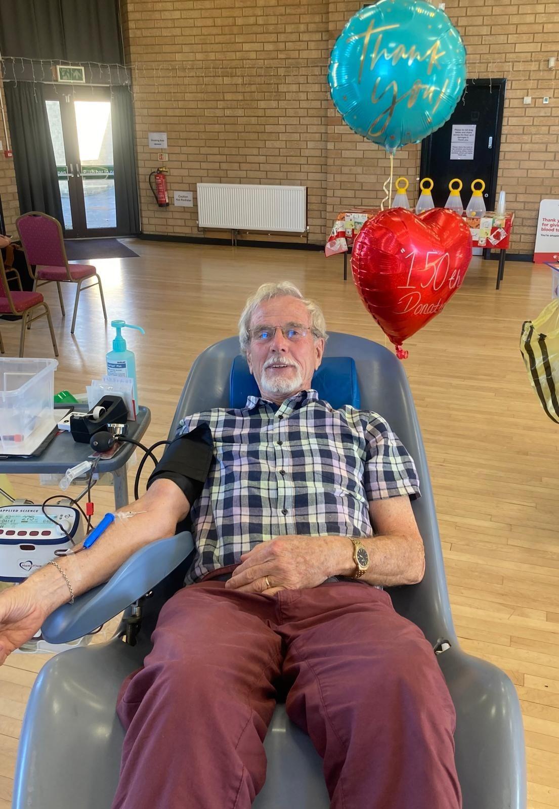Local blood donor urges young people to sign up as he reaches 150th ...