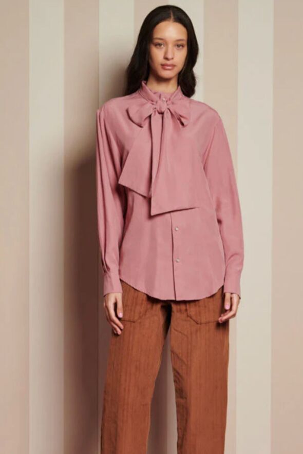 3 pretty pink pussybow blouses that channel Princess Kate's latest look