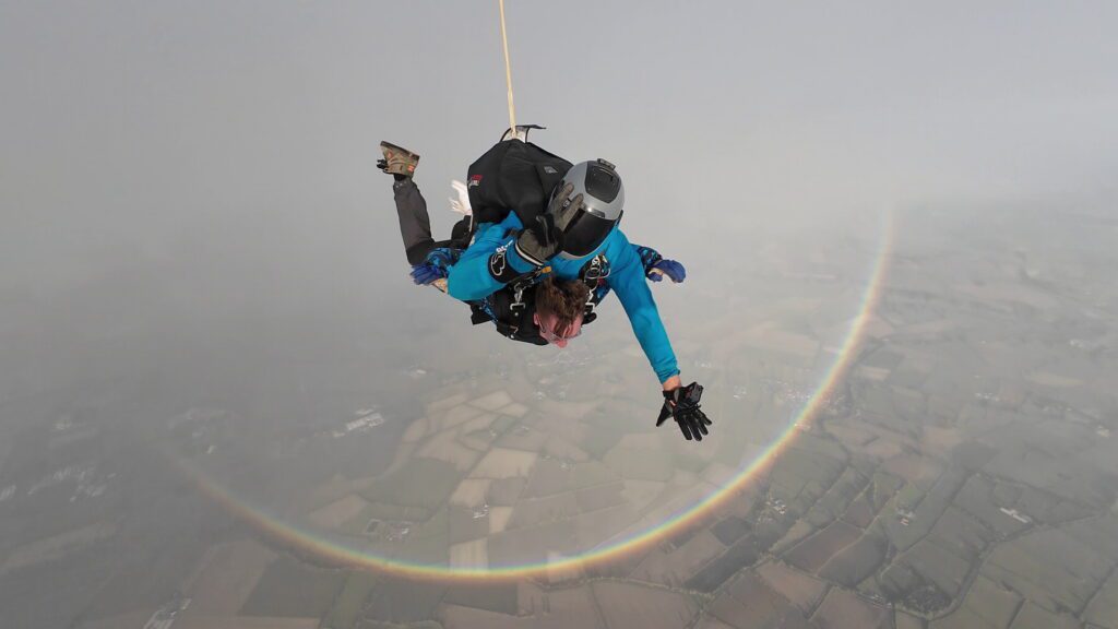 Amazing rare circular rainbow captured by “awestruck” skydivers