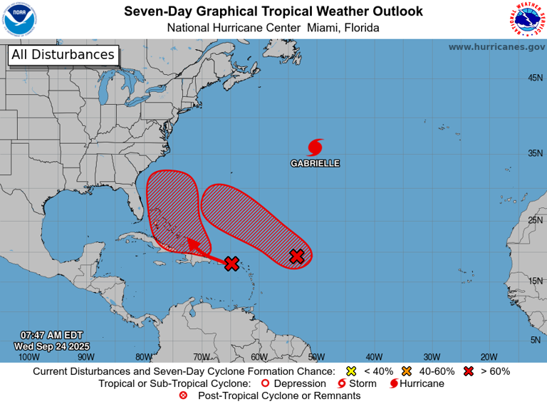 Hurricane forecasters watch for rare, chaotic Fujiwhara effect