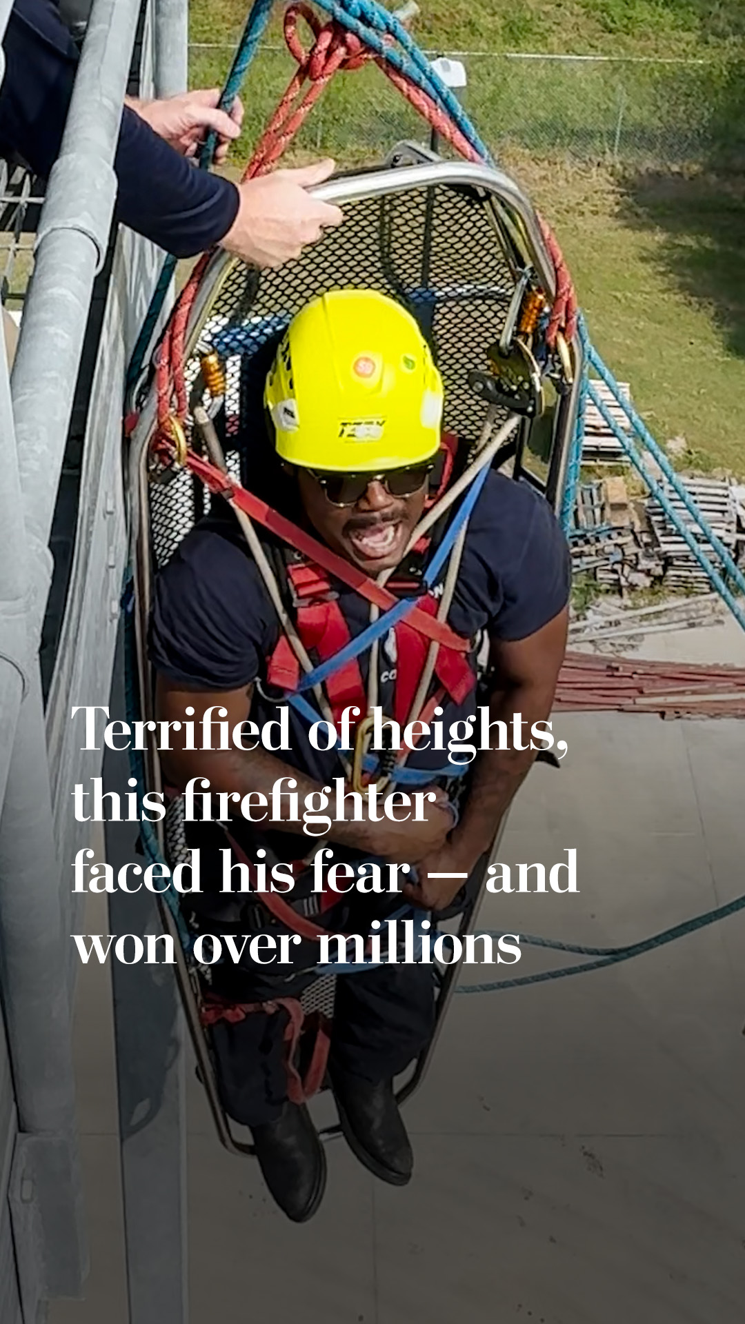 Millions watched this firefighter conquer his fear