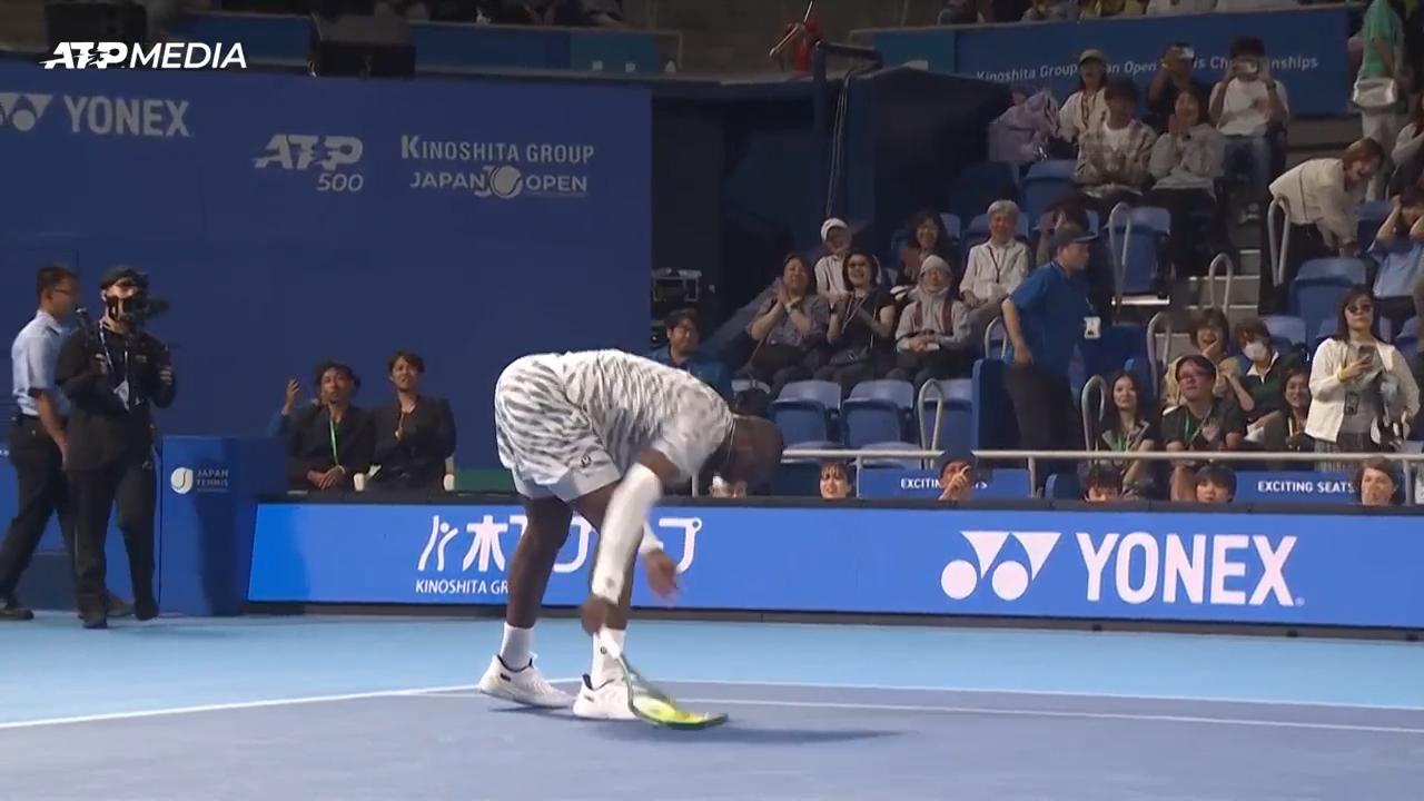 Tiafoe smashes racket in Tokyo first-round loss to Fucsovics