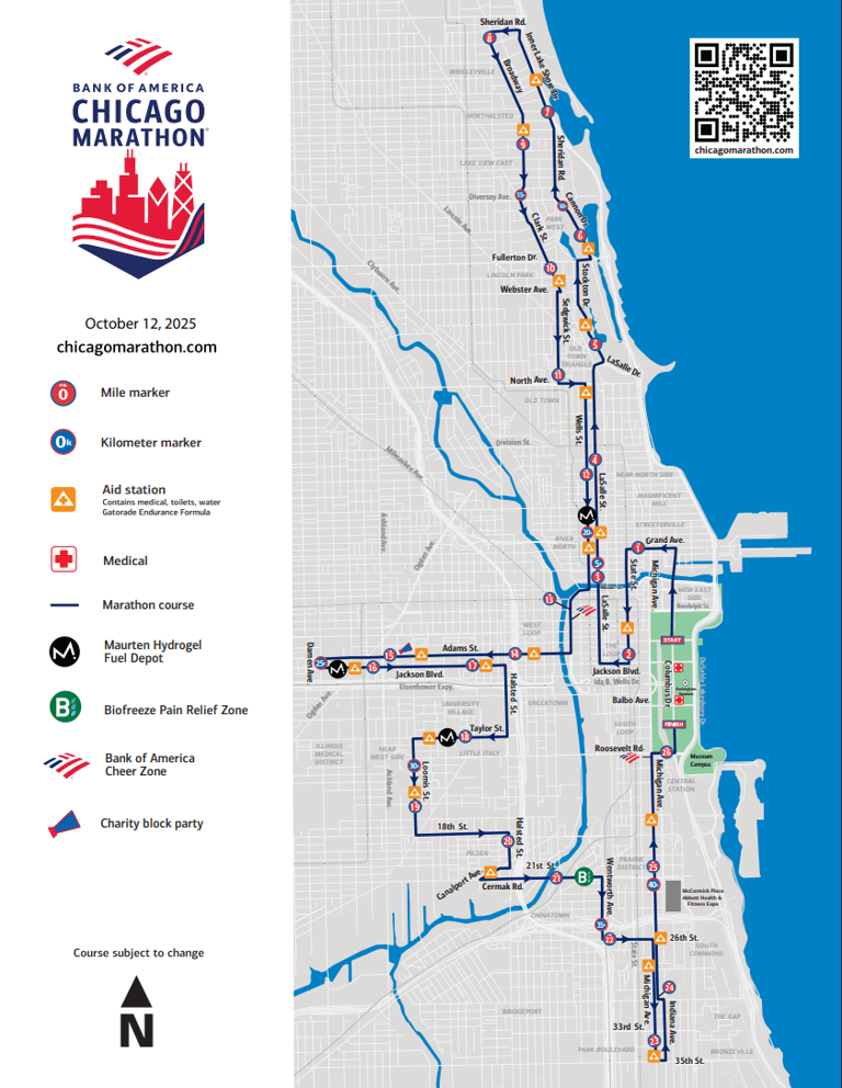 2025 Chicago Marathon what to know: Start time, course map, street ...
