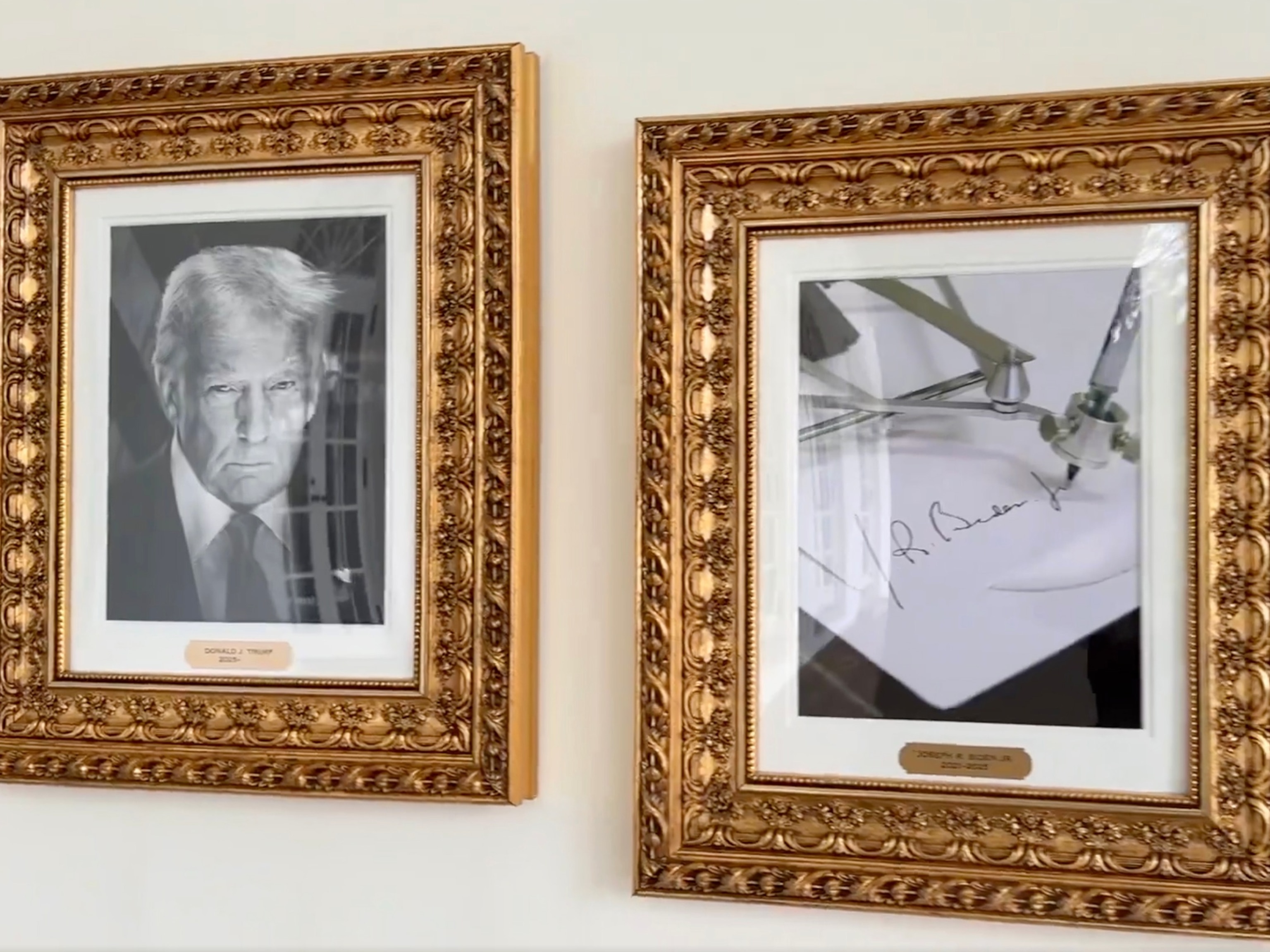 Trump hangs autopen image instead of Biden portrait in presidential ...