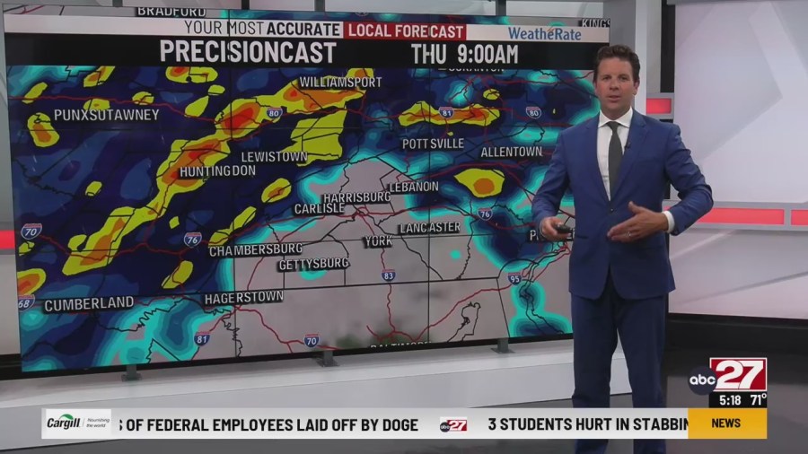 Rain develops Thursday morning