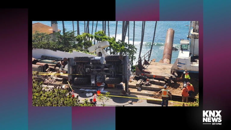 Operator injured after crane topples onto side at Malibu construction site