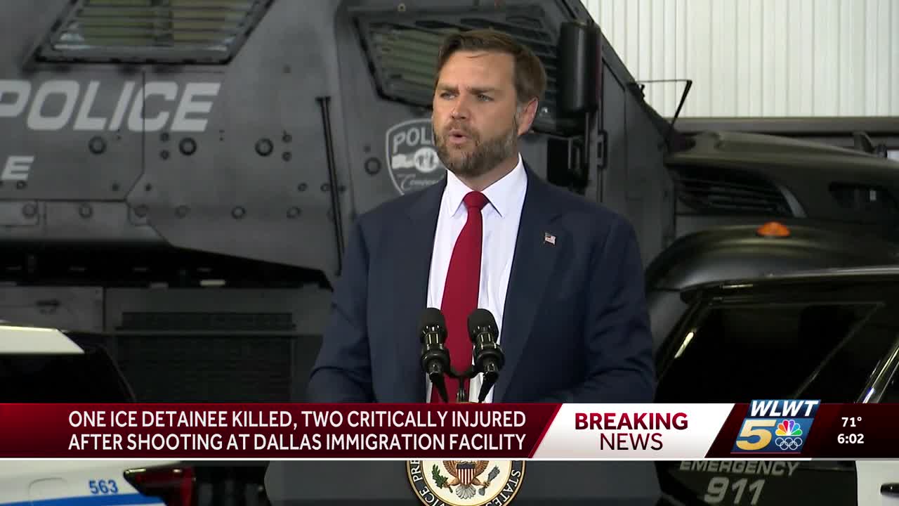Vice President Vance speaks after deadly shooting at ICE facility in Dallas