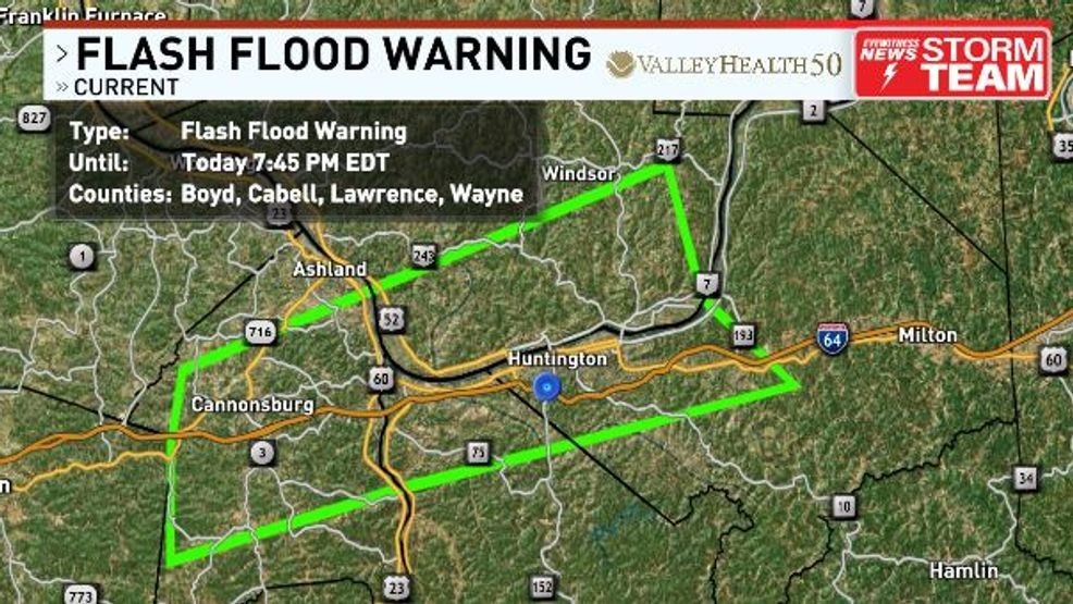 NWS issues flash flood warning for Cabell, Wayne, Lawrence and Boyd ...