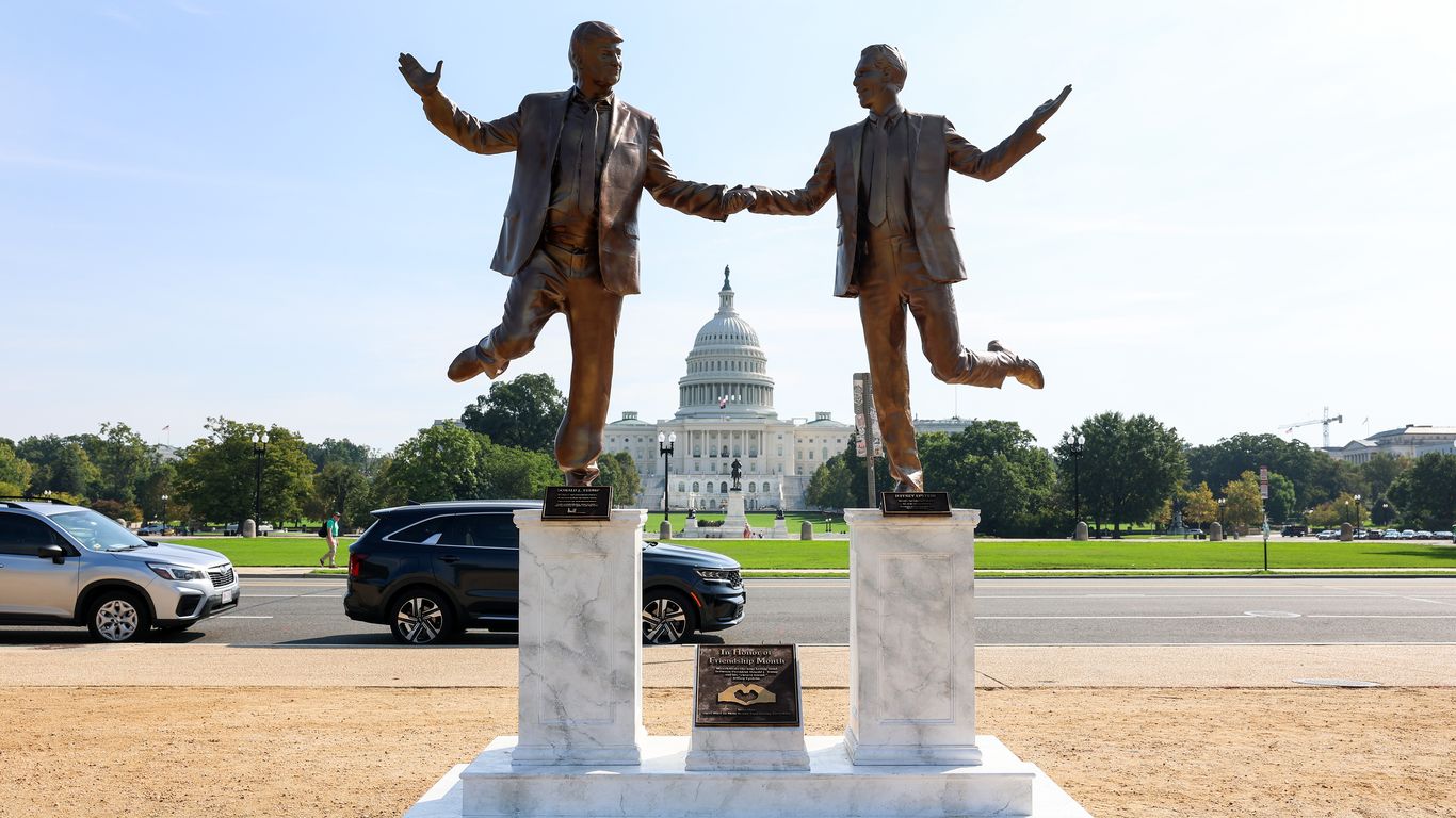 "Best Friends Forever" Statue of Trump and Epstein removed from ...