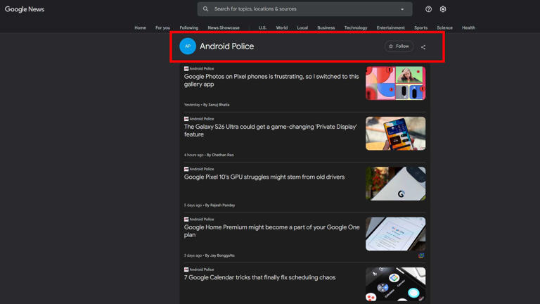 How to set Android Police as your preferred source on Google Search
