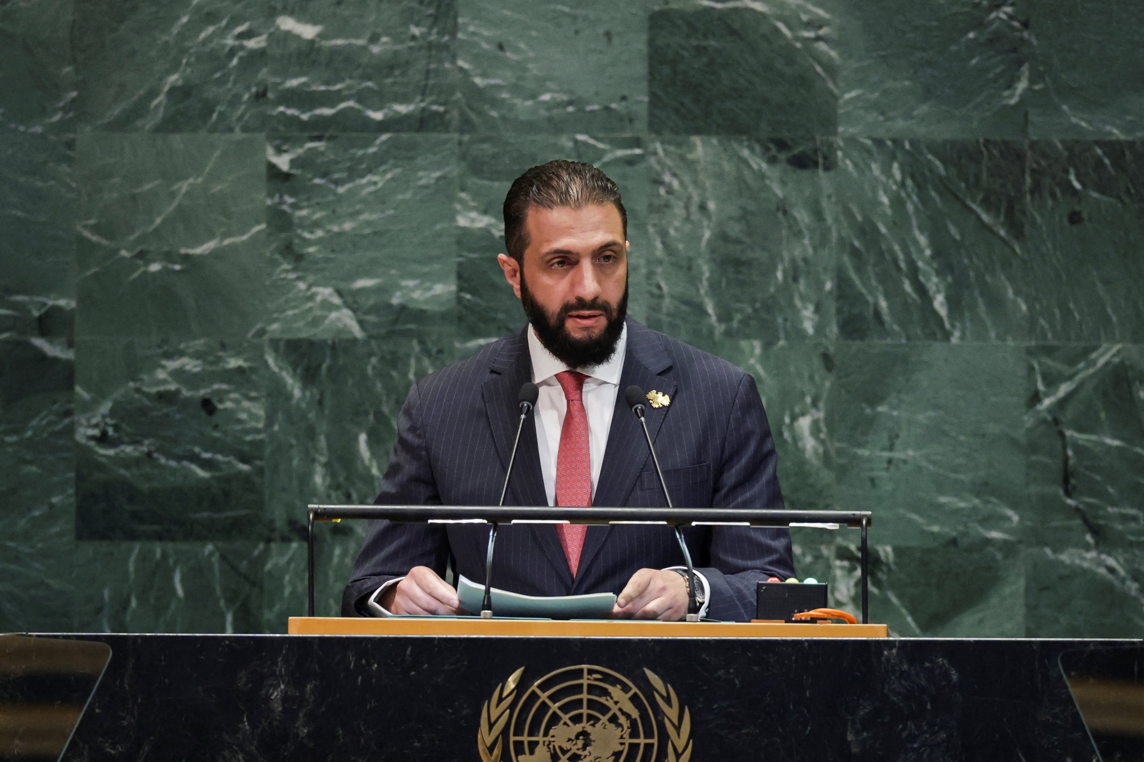 Syria's new leader sheds terror past at UN