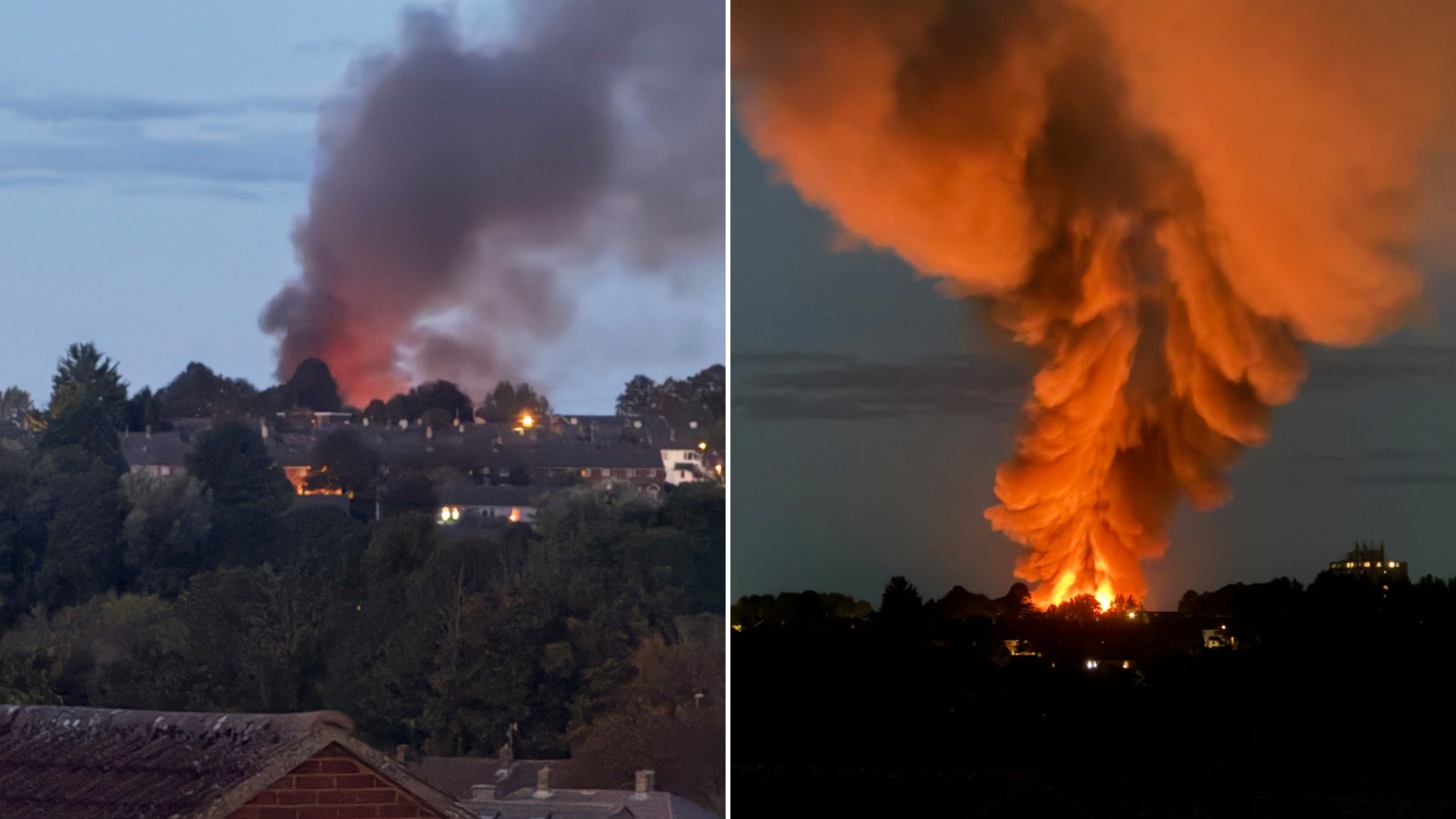 Massive fire erupts in Swindon after loud explosion