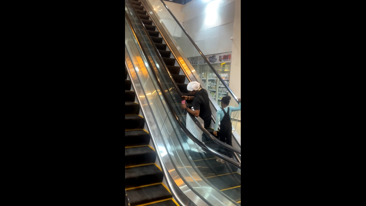 Woman and child fall on escalator during first ride in Ilorin, Nigeria