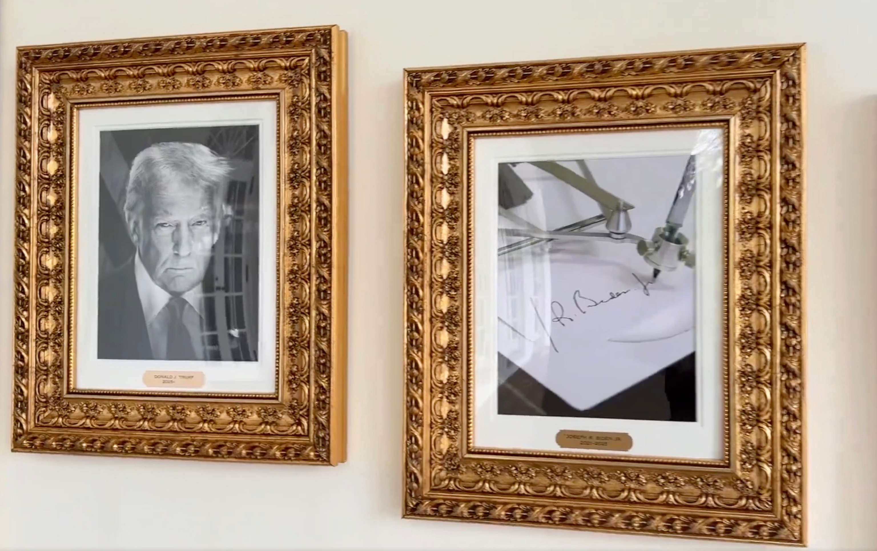 Trump hangs autopen image instead of Biden portrait in presidential ...