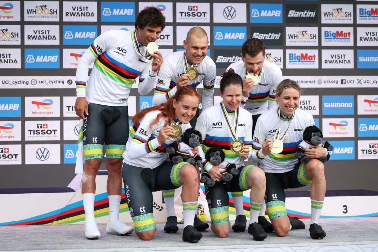 Australia win tense cycling mixed relay world title