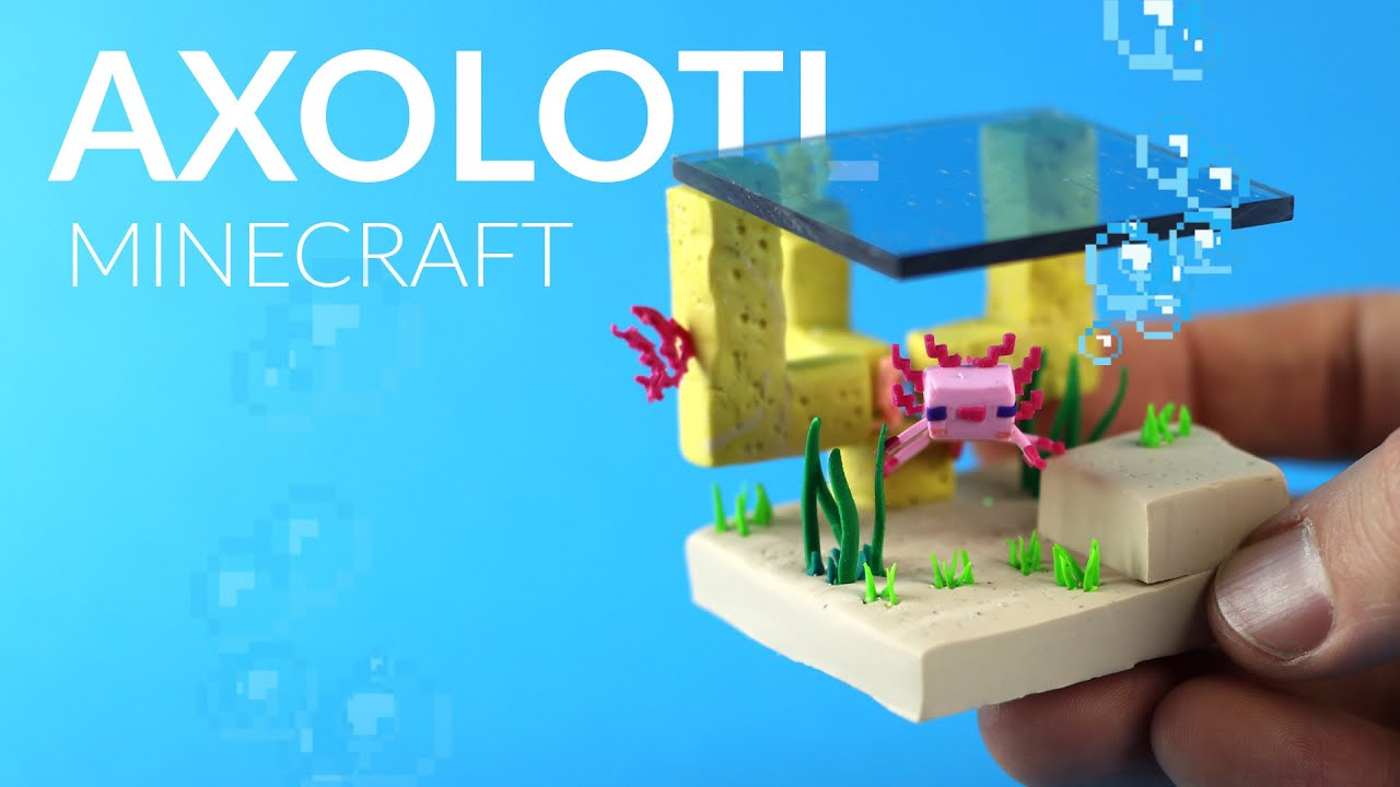 Creating the axolotl in an underwater diorama – Minecraft Caves ...
