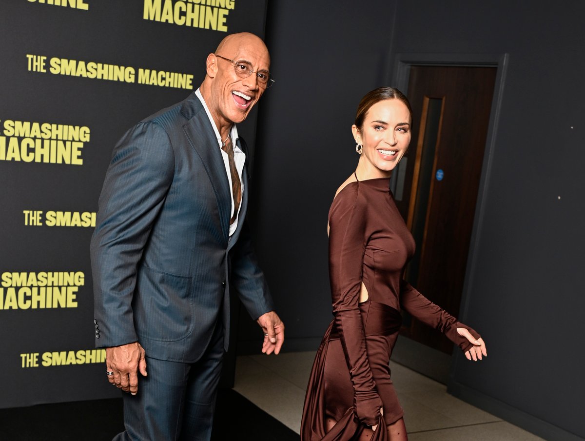 Dwayne Johnson and Emily Blunt dazzle in London at screening of The ...