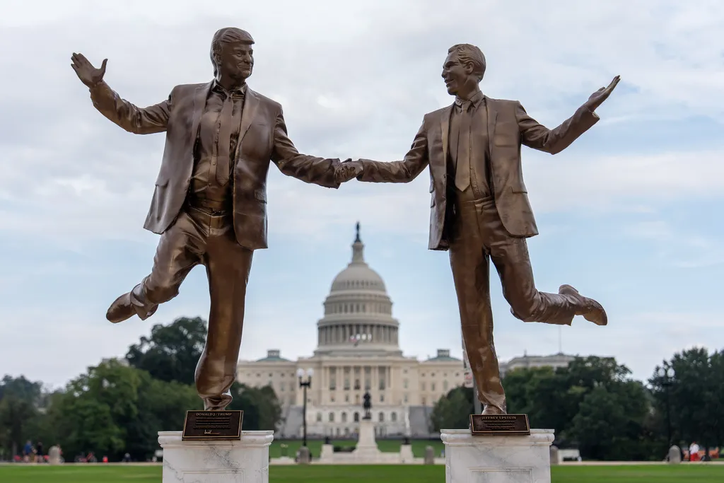 Trump-Epstein ‘friendship’ statue removed from National Mall after one day