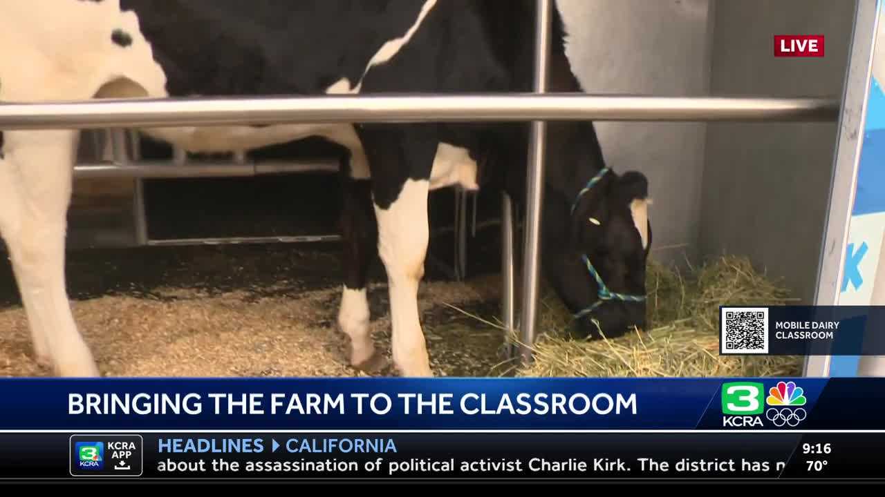 Mobile dairy classroom teaches California kids about farming