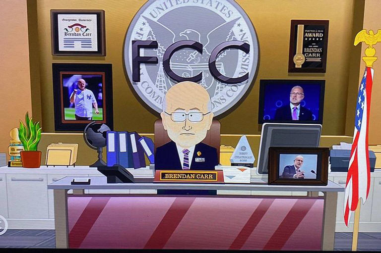 South Park pokes fun at FCC's Brendan Carr and Donald Trump Jr. in first episode since Charlie ...